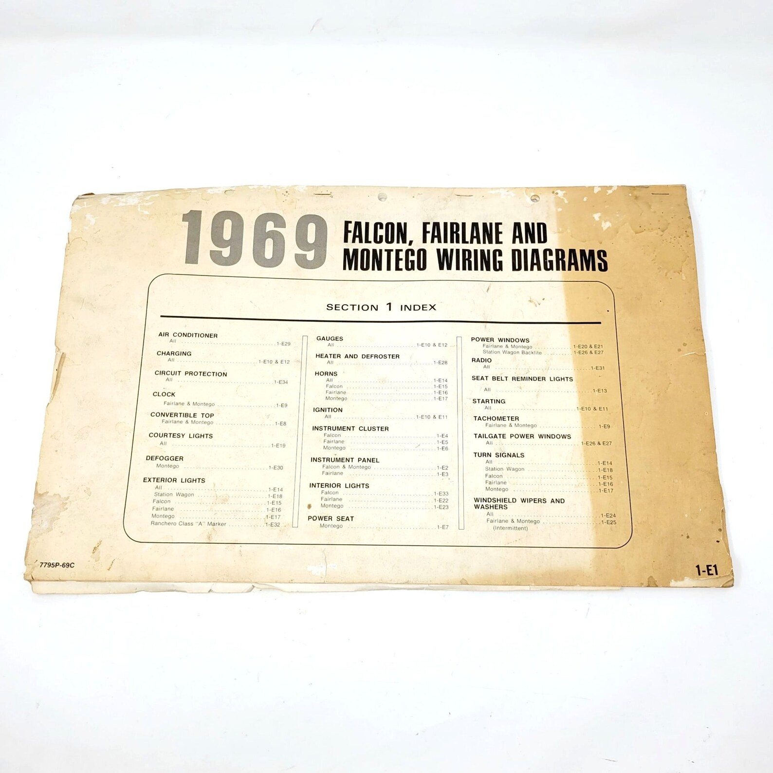 1969 Falcon Fairlane Montego Muscle Car Complete Wiring Diagrams ...