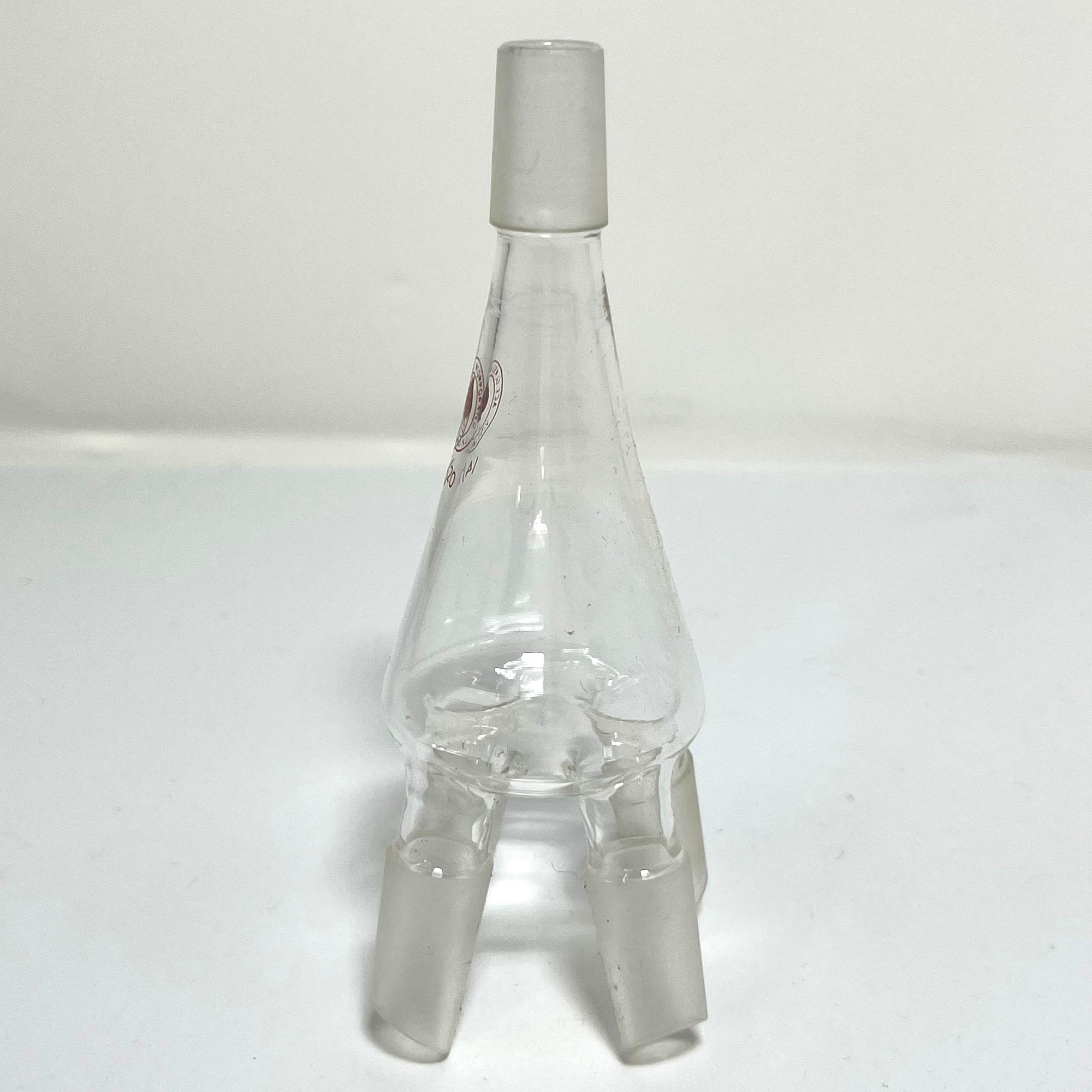 Ace Glass Cow Type Distillation Receiver Adapter No Hooks 14/20 Joints ...