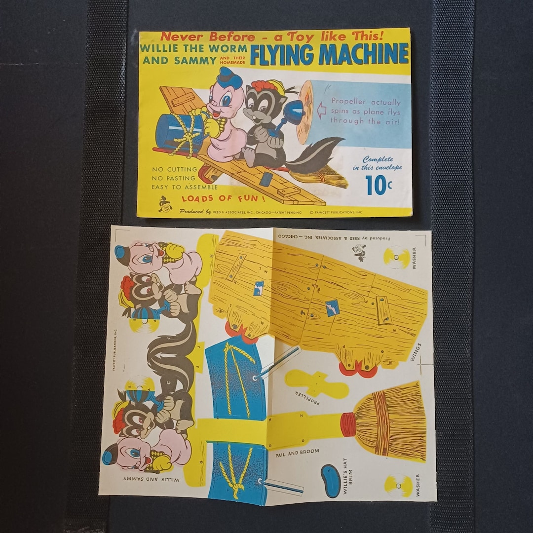 Willie the Worm and Sammy Paper Toy Never Punched Out 1940 Vintage - Etsy