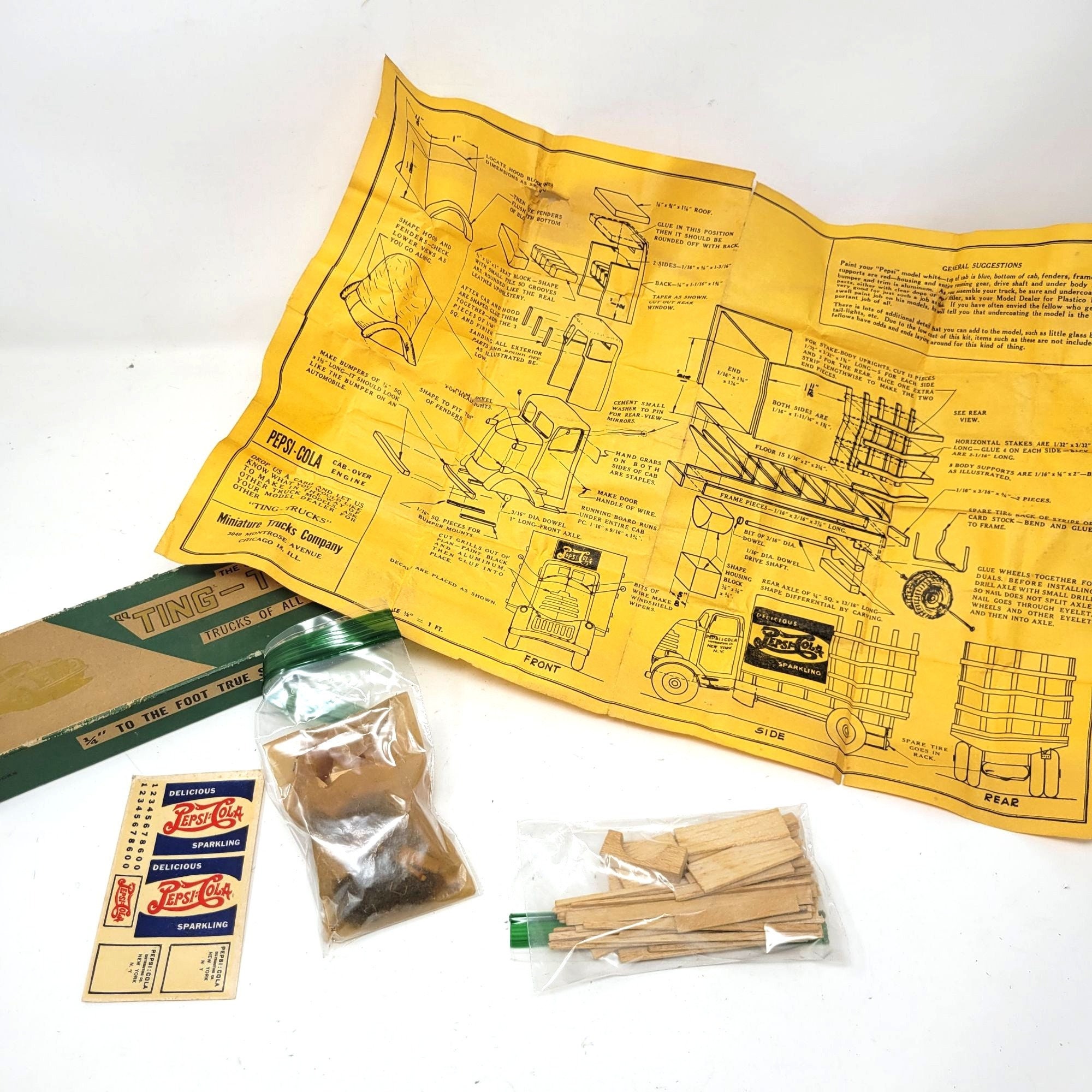 Vintage Rare 1930 Original Ting Trucks Balsa Wood Model Kit Lot of 5 ...