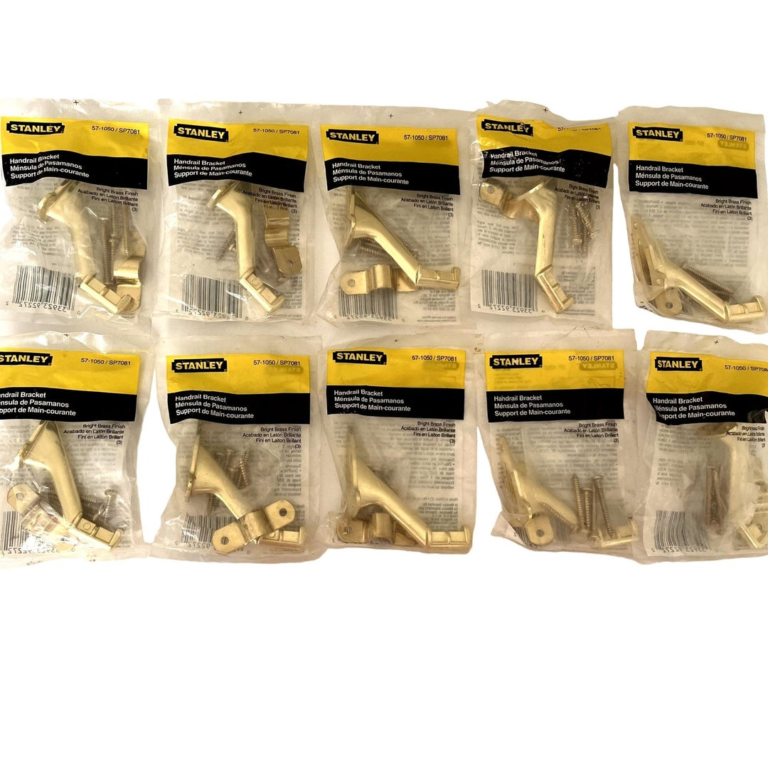 Lot of 10 Stanley Hardware Handrail Brackets Bright Brass - Etsy