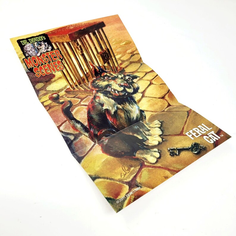 Vintage Small Dr Deadlys Monster Scenes Feral Cat Poster Jim Craig 2011 ...