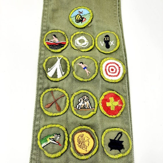 Vintage Boy Scouts Sash 1960s 13 Merit Badges Hiking Canoe - Etsy