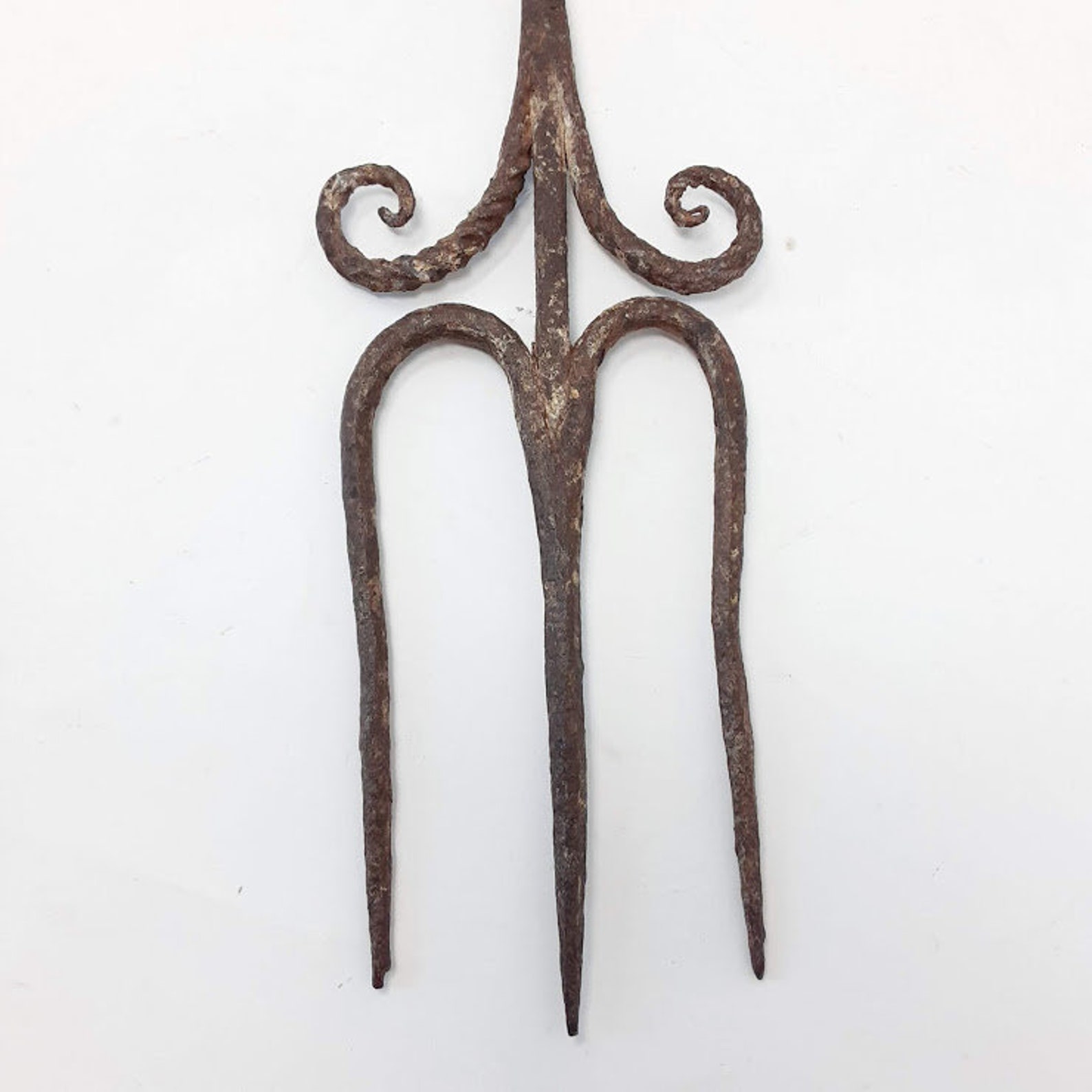 19th Century Wrought Iron HEARTH FORK Antique Primitive Meat Utensil ...