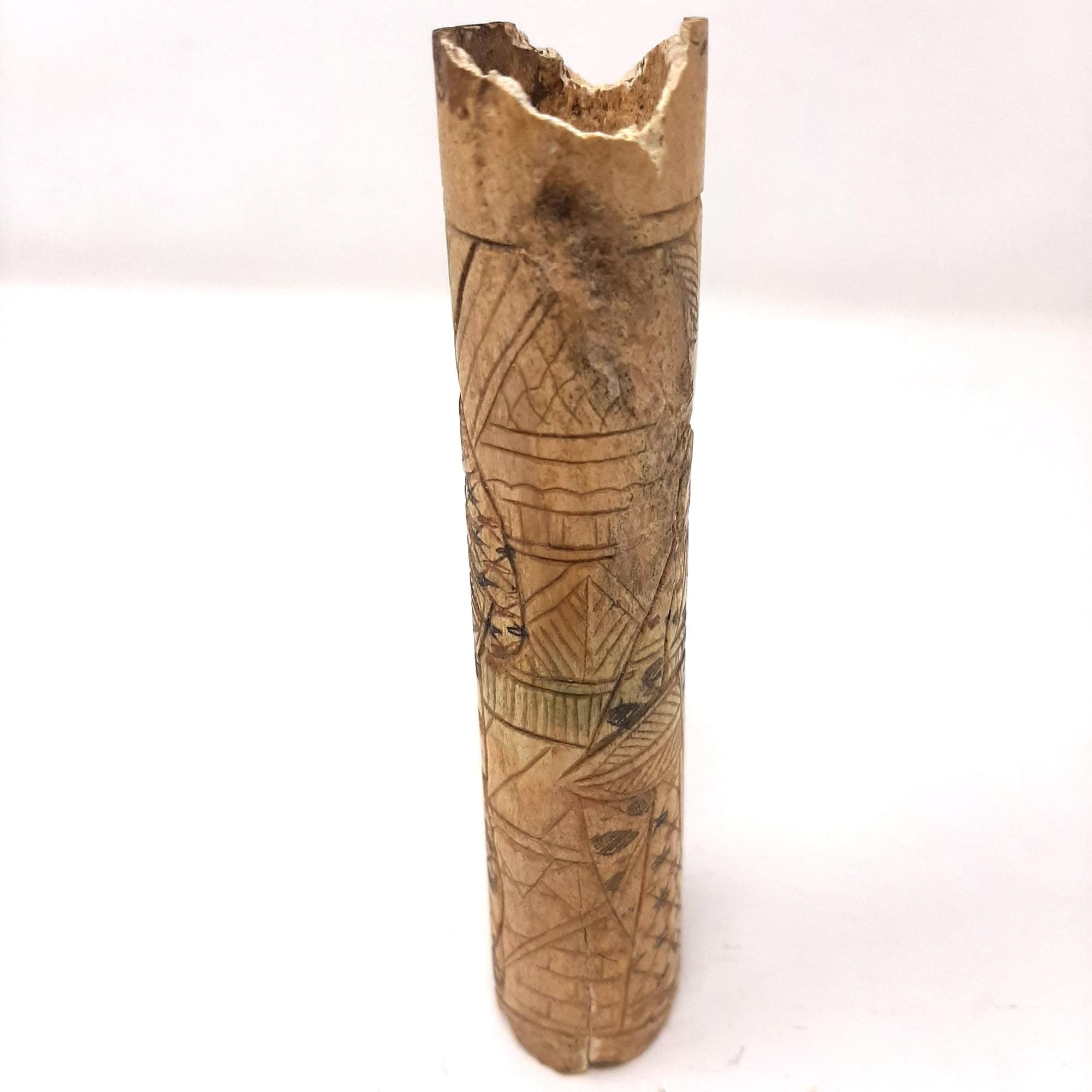 Antique Asian Japanese Tanto Ceremonial Dagger Carved Bone Handle Sword ...