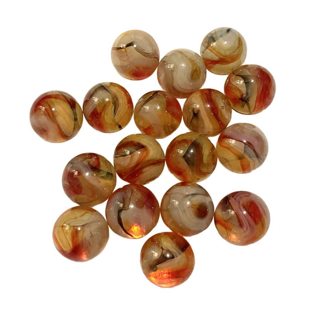 Vintage Clear Multi Color Swirl Machine Glass Shooter Marbles 7/8" Lot ...