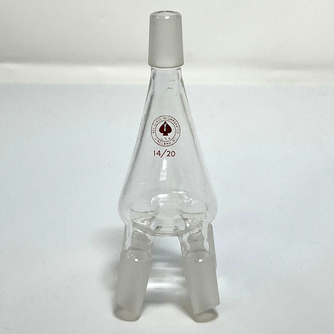 Ace Glass Cow Type Distillation Receiver Adapter No Hooks 14/20 Joints ...