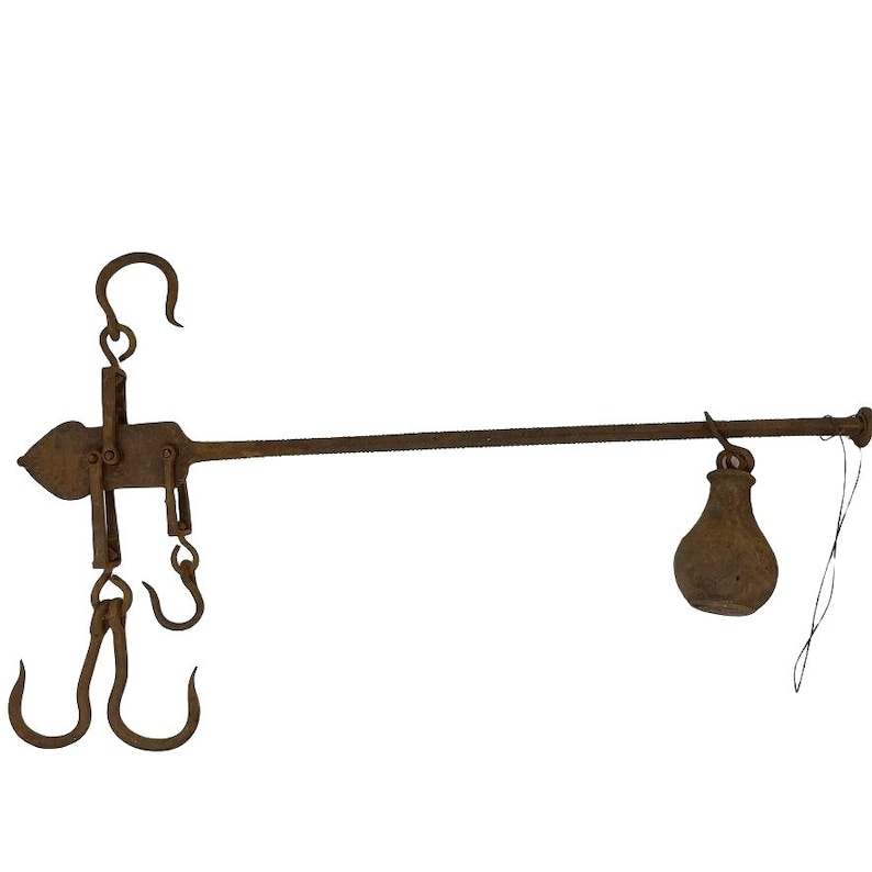 Antique Hanging Wool Weighing Scale Steelyard Sliding Balance Westwood ...