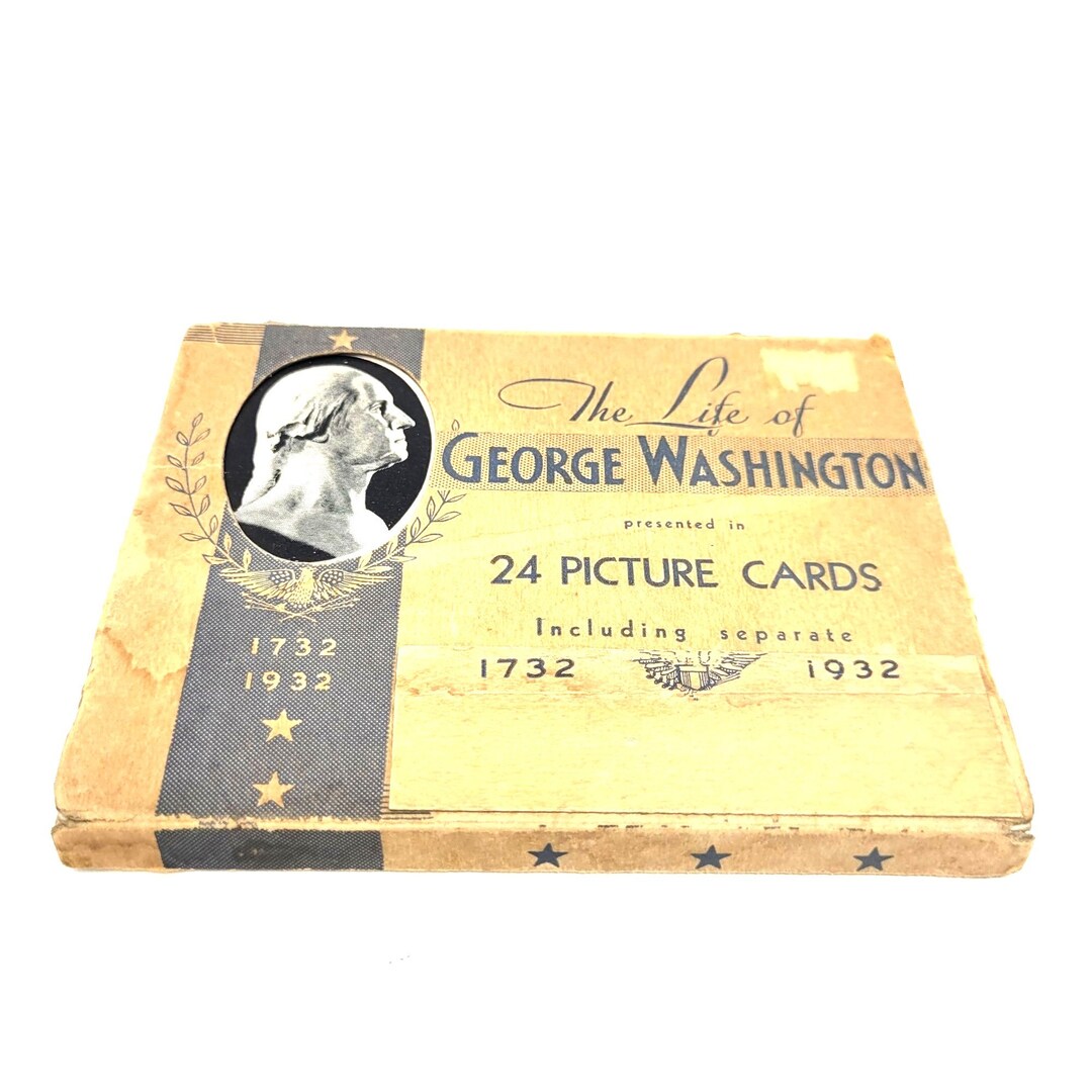 Vintage George Washington Picture 24 Cards 1732 1932 Black and White ...