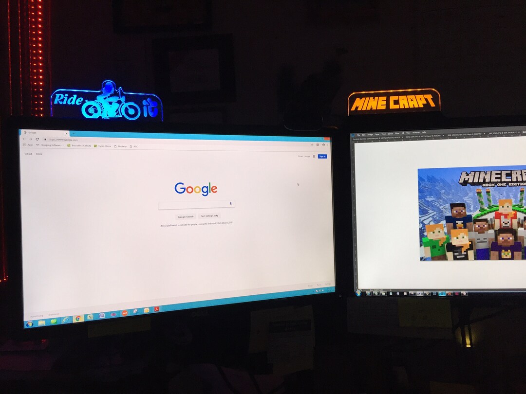 Edge Lit LED Sign for Computer Monitors and Desks, USB Powered, 7" X 2. ...