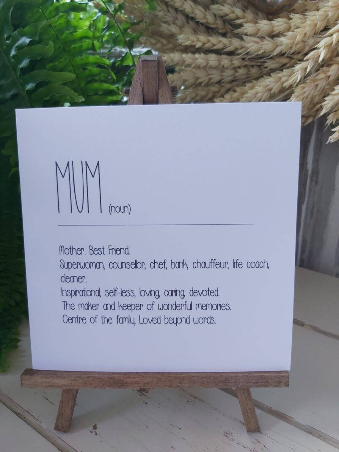 Mum Noun and Meaning Card. Birthday Card for Mum. Mothers Day - Etsy