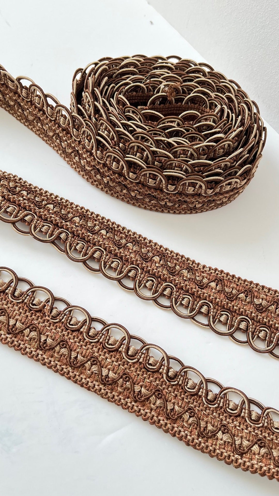 4mts Vintage Gimp Border in Brown and Gold 35 Mm - Etsy UK