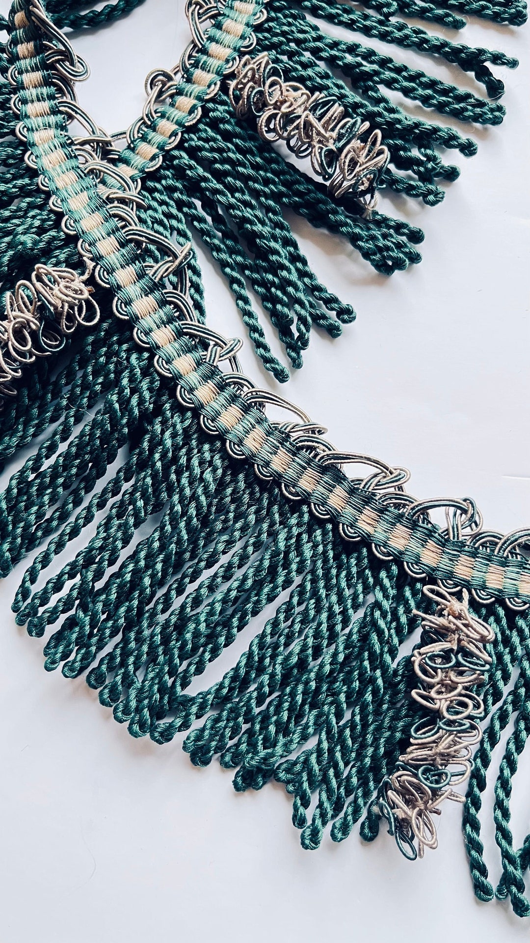 Vintage Dark Green Bullion Fringe With Gimp Hangers - Etsy