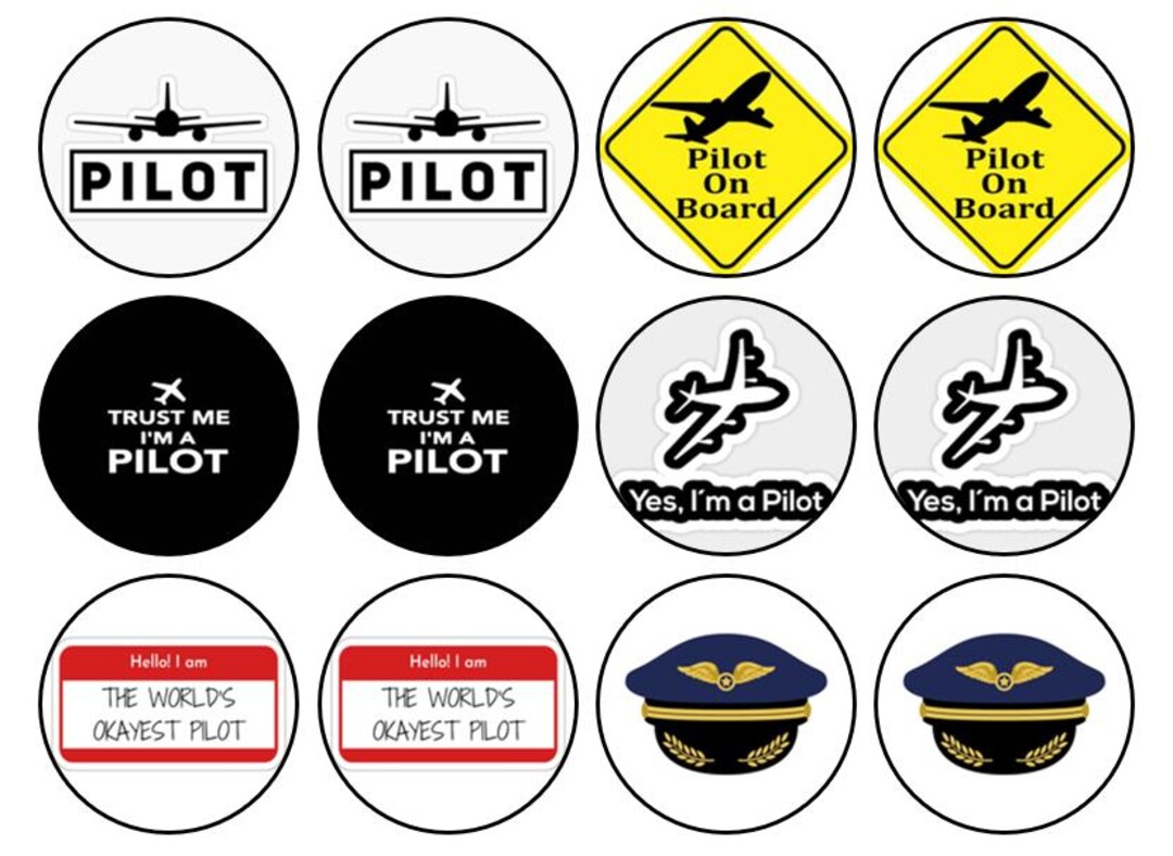 12 X Pilot Edible Themed Edible Cupcake & Cocktail Toppers - Etsy