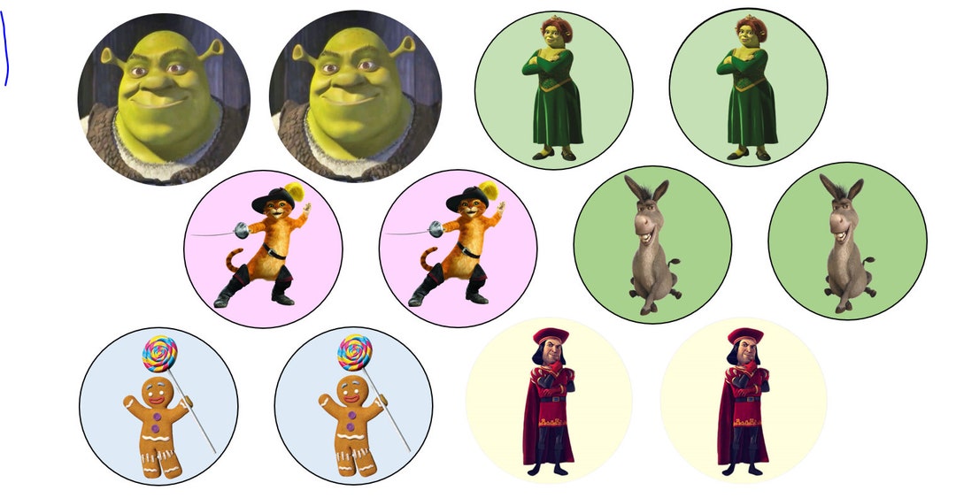 12 X Shrek Edible Cupcake Toppers - Etsy UK