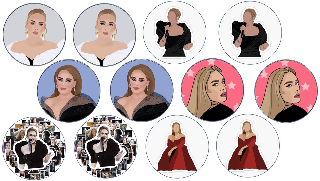 12 X Adele Themed Edible Cupcake Toppers - Etsy UK