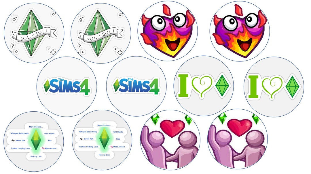12 X the Sims 4 Themed Edible Cupcake & Cocktail Toppers - Etsy UK