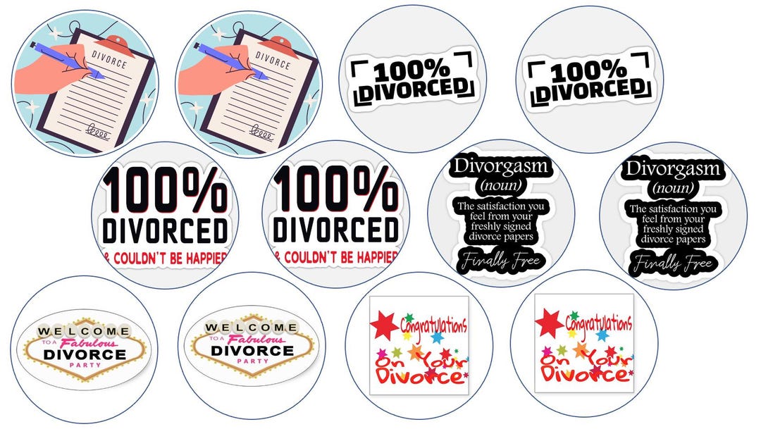 12 X Divorce Themed Edible Cupcake & Cocktail Toppers - Etsy
