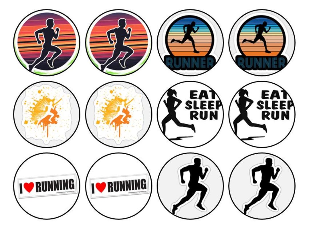 12 X Runner Edible Themed Edible Cupcake & Cocktail Toppers - Etsy