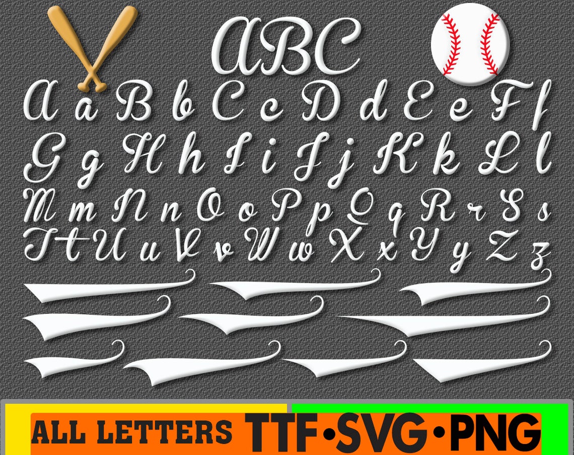 Baseball Font Svg College Font Svg Sport Svg Baseball Monogram Baseball ...