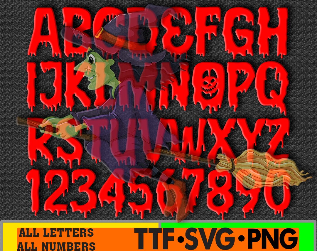 Halloween Alphabet Scary Letters SVG PNG Horror Clipart Bundle Svg PNG ...