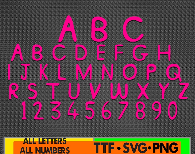 Font Cartoons Letters and Numbers SVG PNG Clipart Bundle Svg PNG Bundle ...