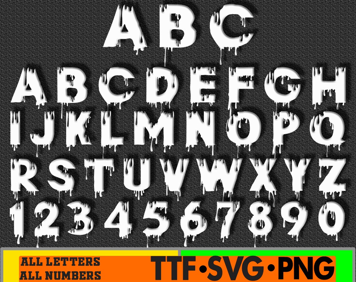 DRIPPING ALPHABET SVG Drip Letters Svg Drip Font Svg Dripping - Etsy