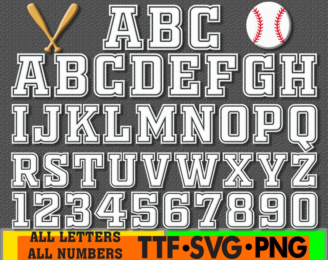 Baseball Font Svg College Font Svg Sport Numbers Svg Baseball Monogram ...