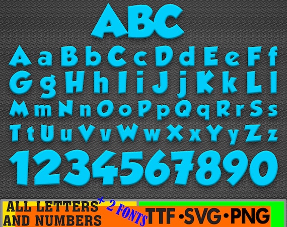 Font Cartoons Letters and Numbers SVG PNG Clipart Bundle Svg - Etsy
