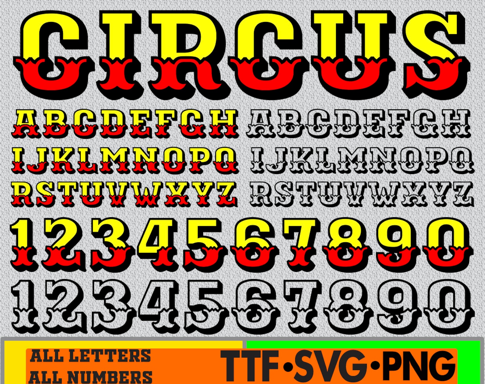 Circus Font Svg Circus Cut File Circus Alphabet Funfair Font Svg ...