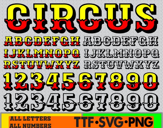 Circus Font Svg Circus Cut File Circus Alphabet Funfair Font - Etsy UK