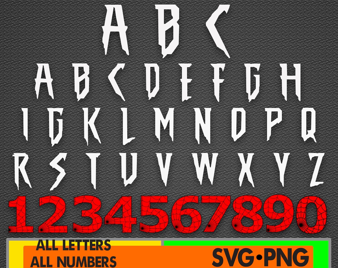 Spider Letters Alphabet Spider Numbers Birthday Party Digital Printable ...