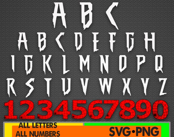 Spider letters alphabet spider numbers birthday party digital | Etsy