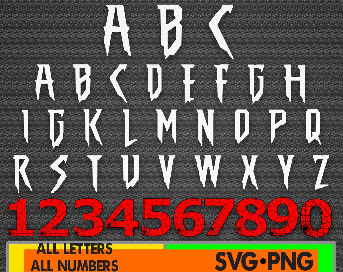 Spider Letters Alphabet Spider Numbers Birthday Party Digital Printable ...