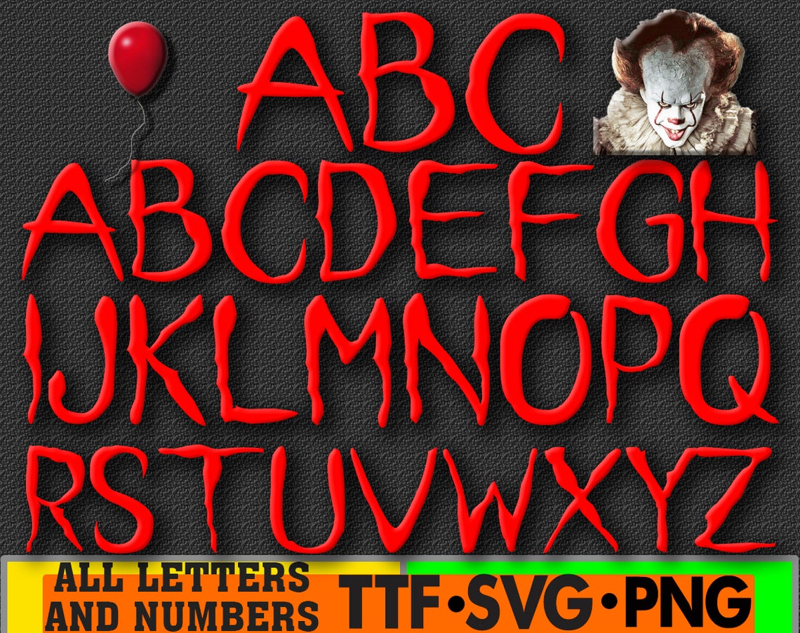 Font Movie Clown Letters SVG PNG Clipart Bundle Alphabet Clown | Etsy