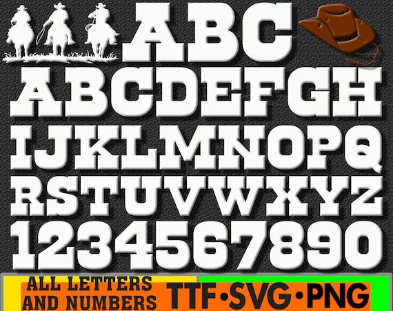 Cowboy font Cowboy monogram letters Files for Cricut Western | Etsy