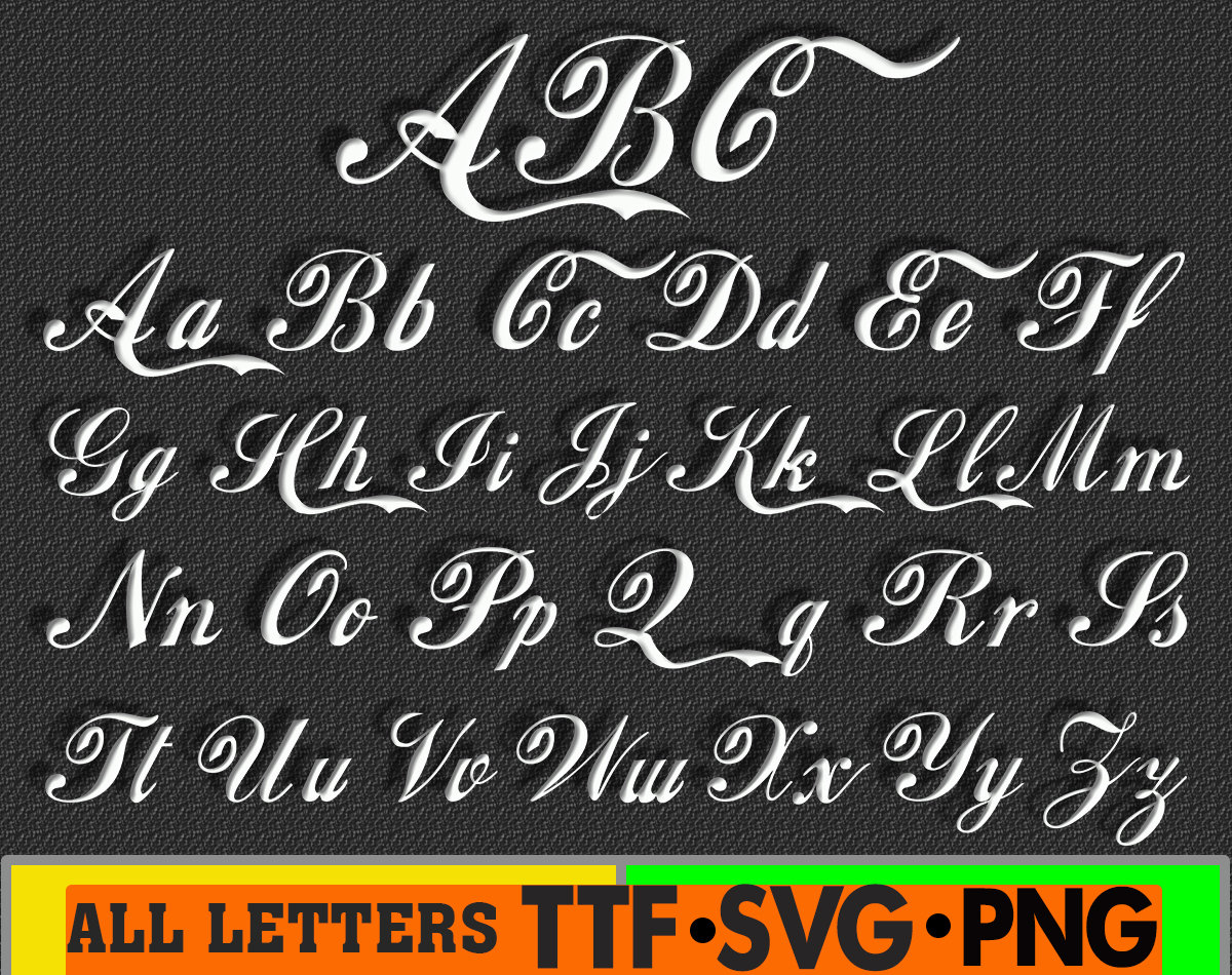 Cursive Font Svg Cursive Letters Svg Cursive Alphabet Svg Etsy | My XXX ...