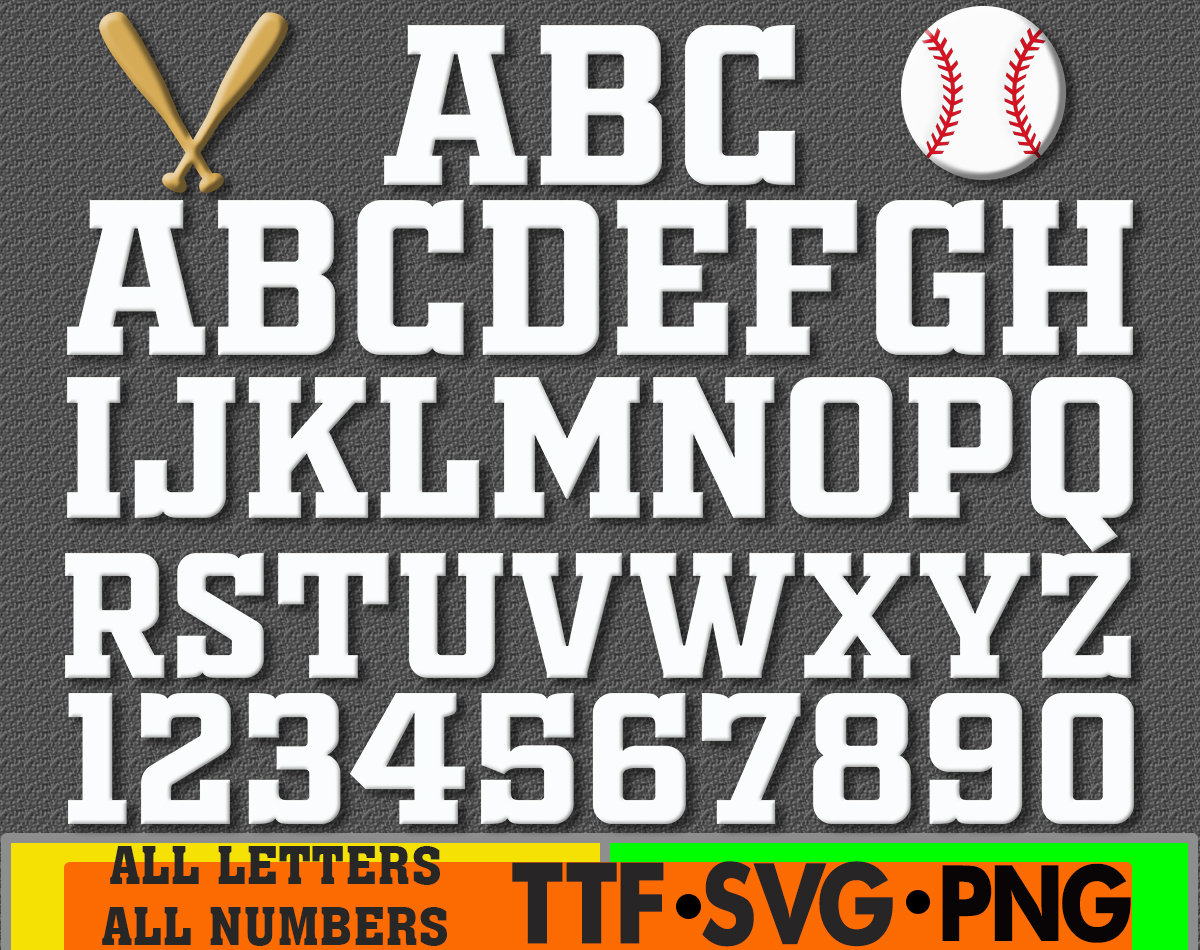 Baseball font svg College font svg Sport numbers svg Baseball - Etsy España