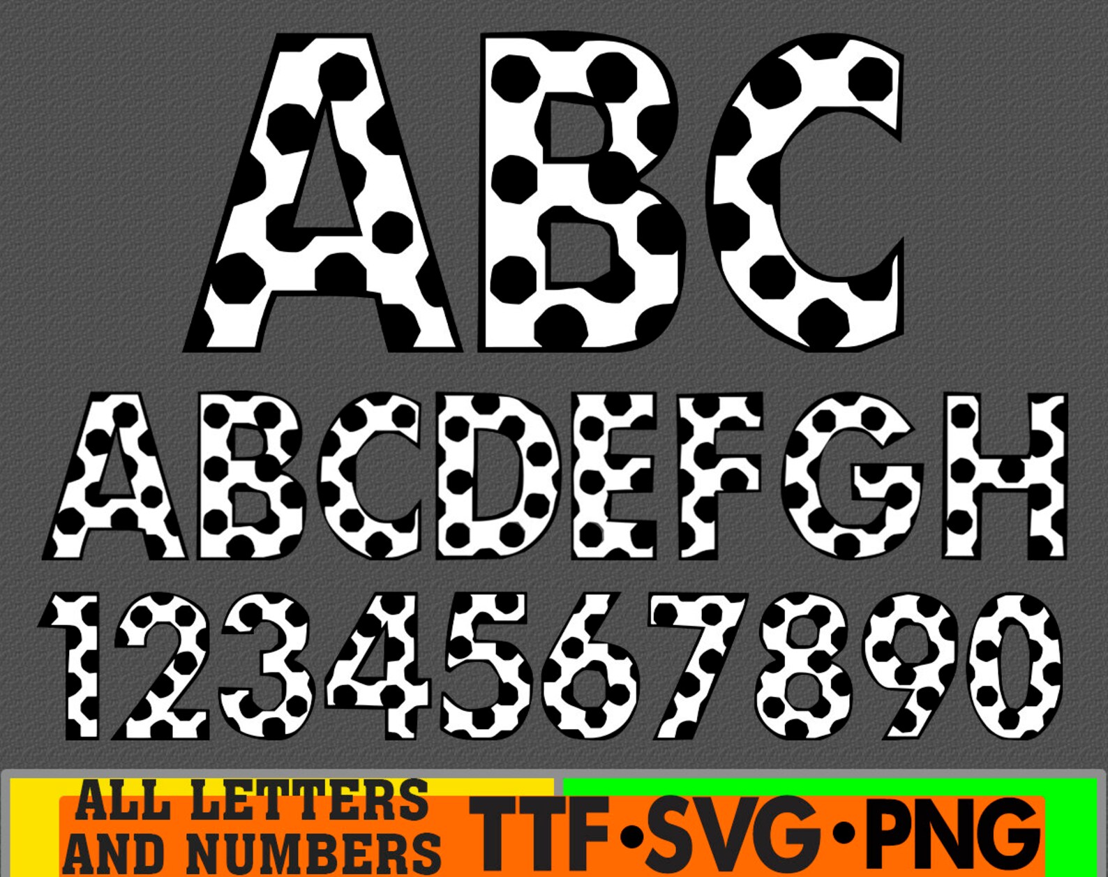 Font Cartoon Letters and Numbers SVG PNG Dalmatian Font Svg PNG Bundle ...