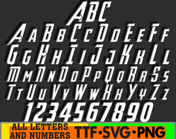 Font Movie Letters and Numbers SVG PNG Superhero Clipart - Etsy