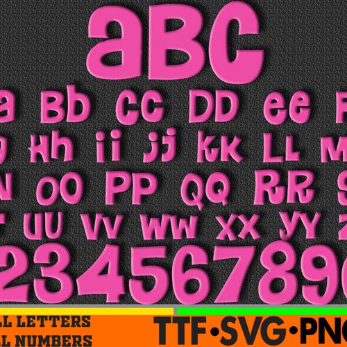 Font Cartoon Letters SVG PNG Clipart Bundle Svg Png File for - Etsy