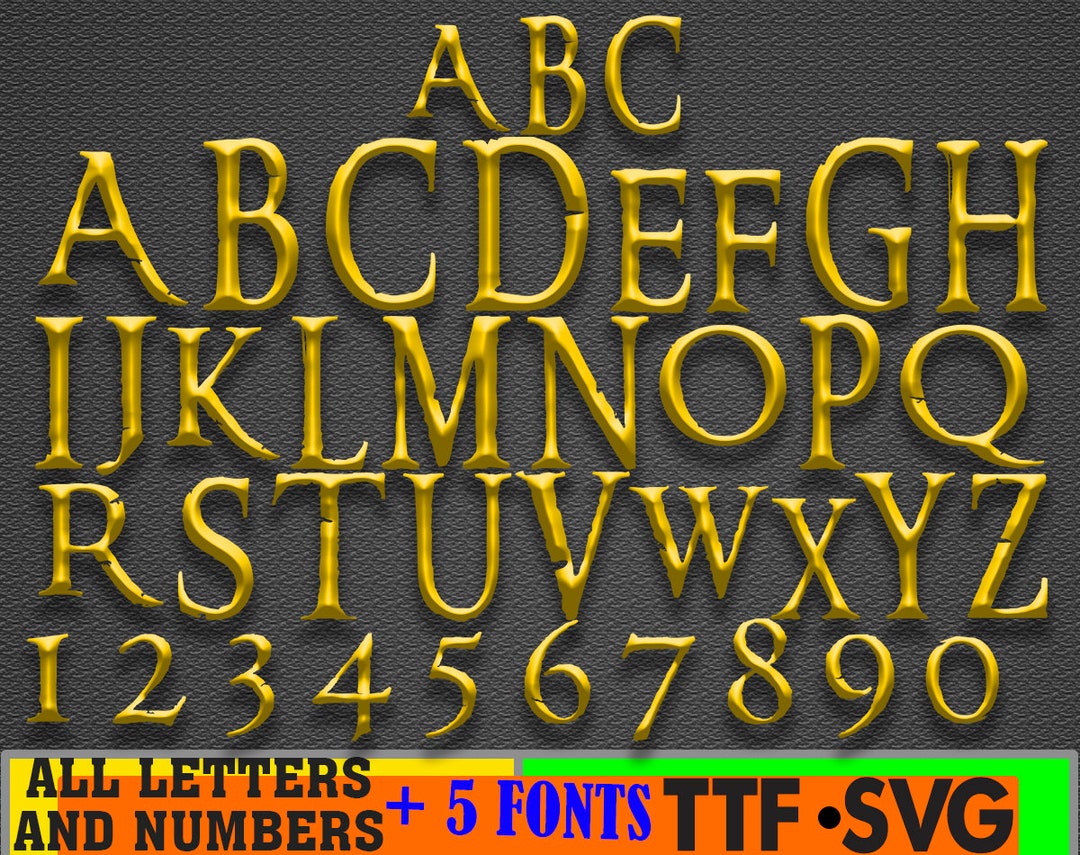 5 Font Movie Letters and Numbers SVG PNG Clipart Bundle Svg PNG Bundle ...