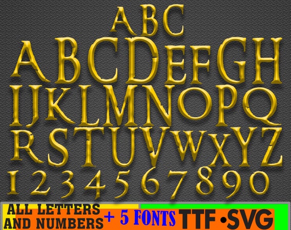 5 Font Movie Letters and Numbers SVG PNG Clipart Bundle Svg - Etsy