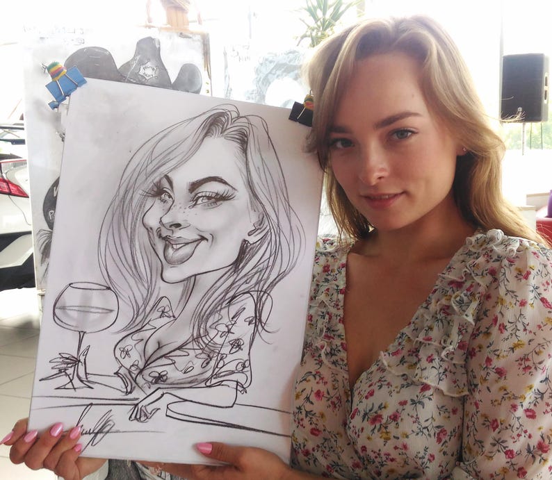 Custom Caricature. Portrait From Your Photo. Characature Drawing ...