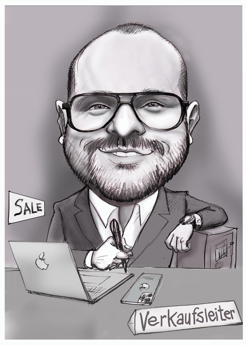 Custom Caricature. Portrait From Your Photo. Characature Drawing ...