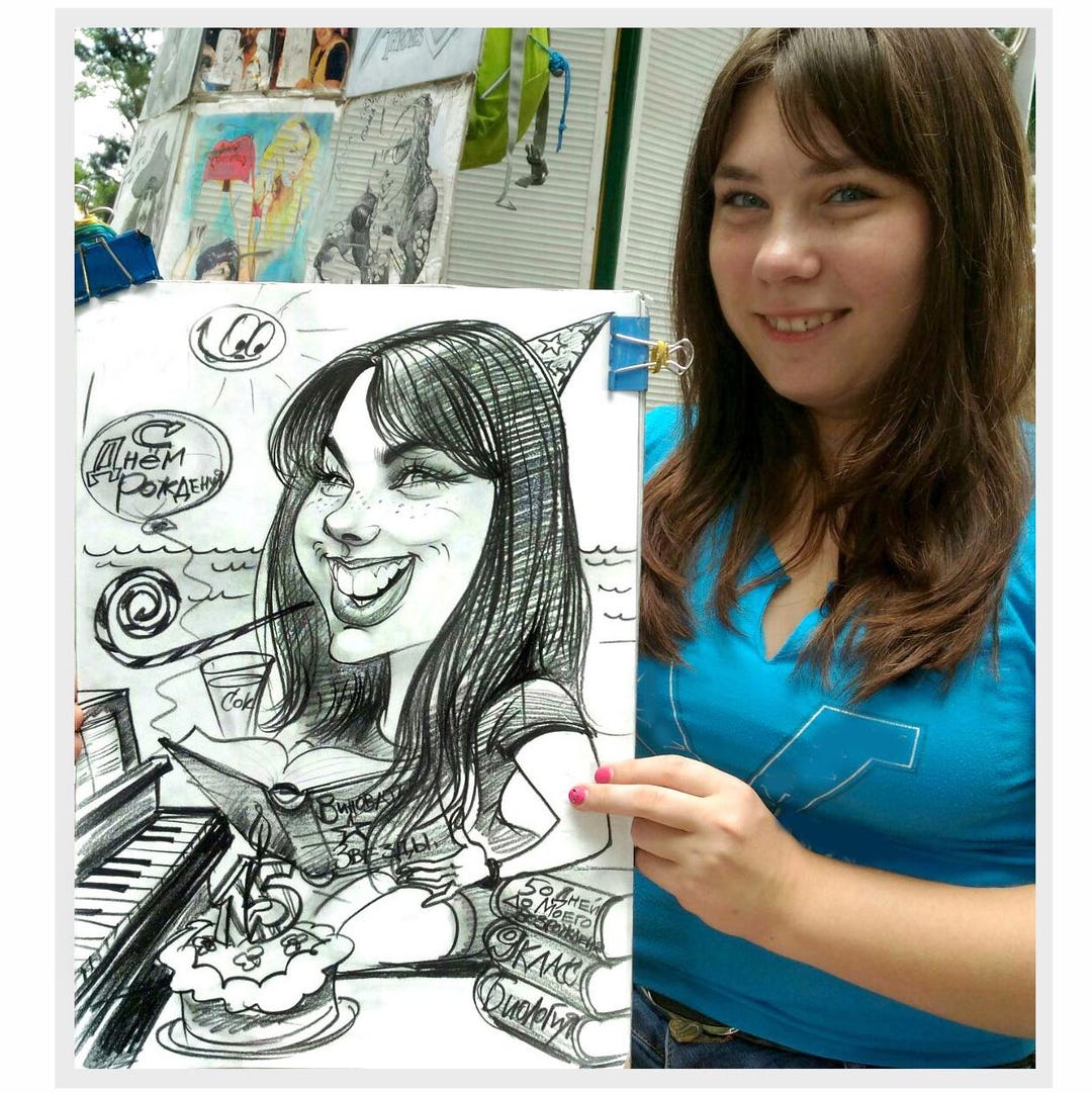 Custom Caricatures Handmade. Original Custom Gift. Characature Drawing ...