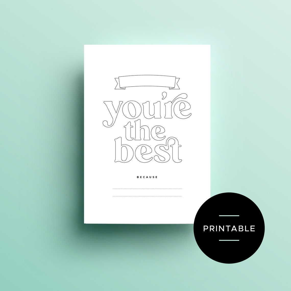 Printable Colour in 'you're the Best' Poster, Digital Download - Etsy