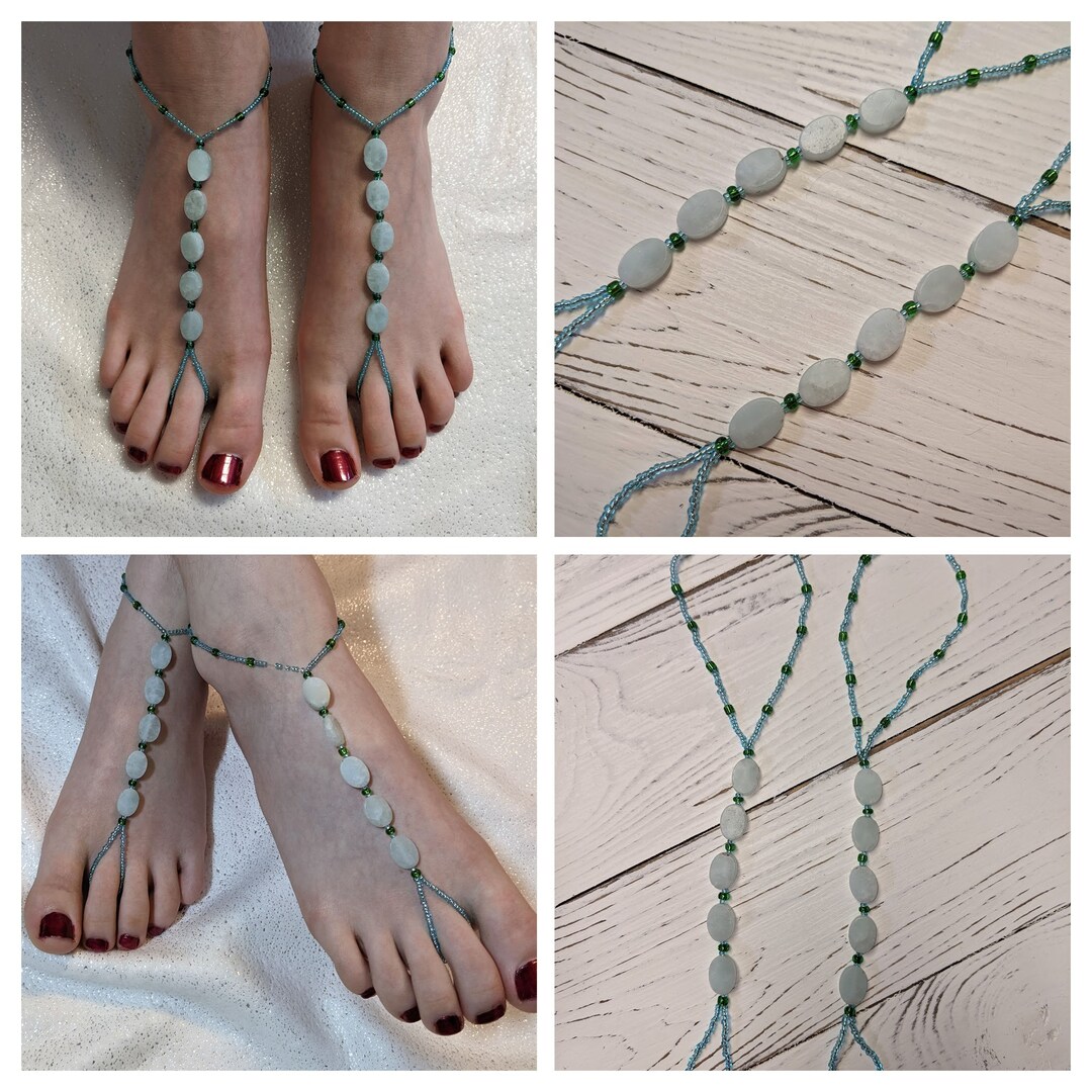Aqua Sandstone Barefoot Sandals - Etsy