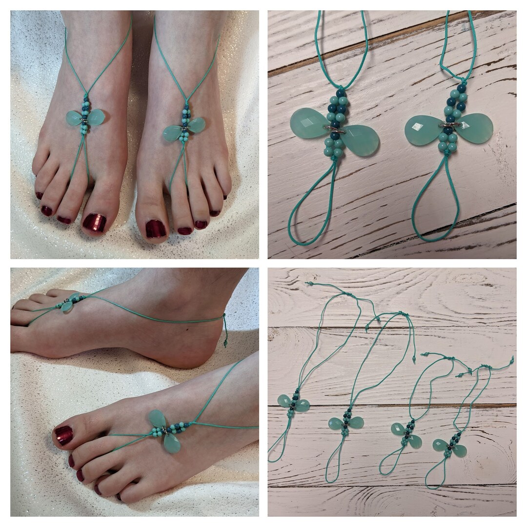 Dragonfly Barefoot Sandals - Etsy