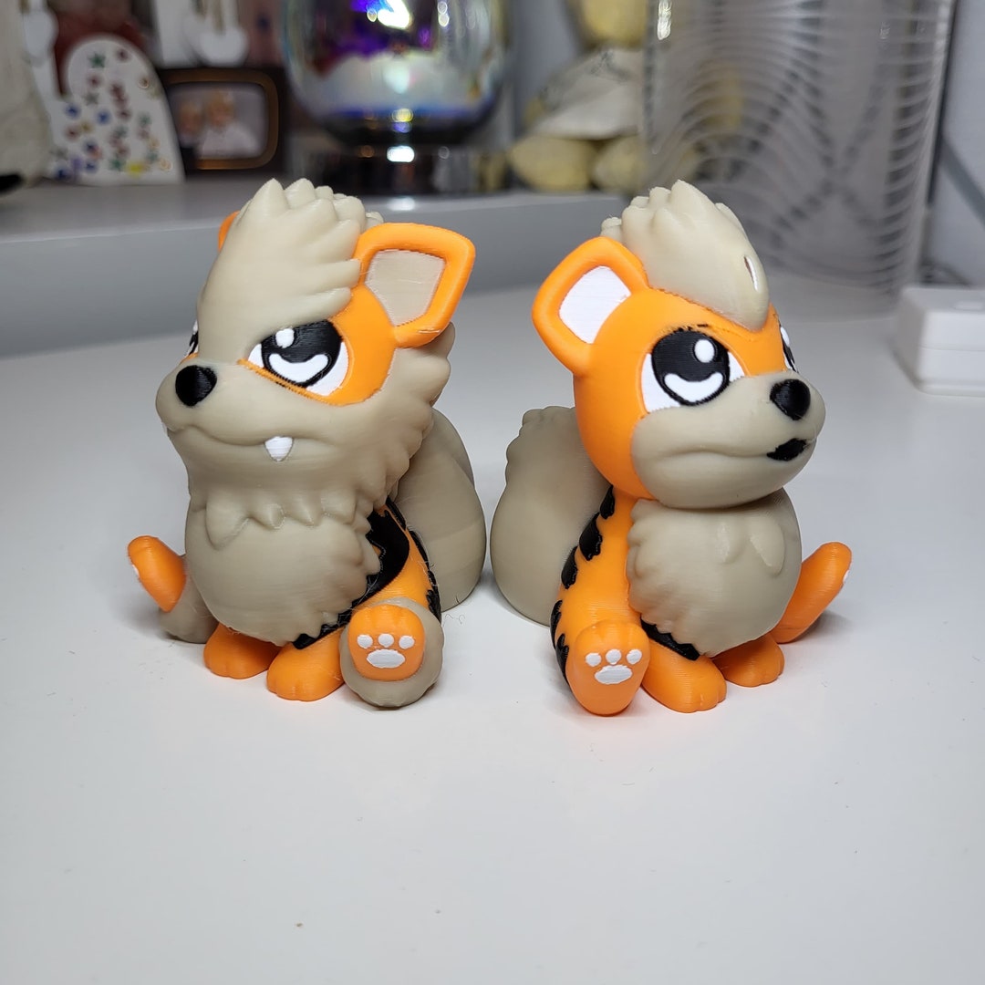 Growlithe & Arcanine Pokemon Figures / 3D Printed Pokemon Figures / Full Colour - Etsy